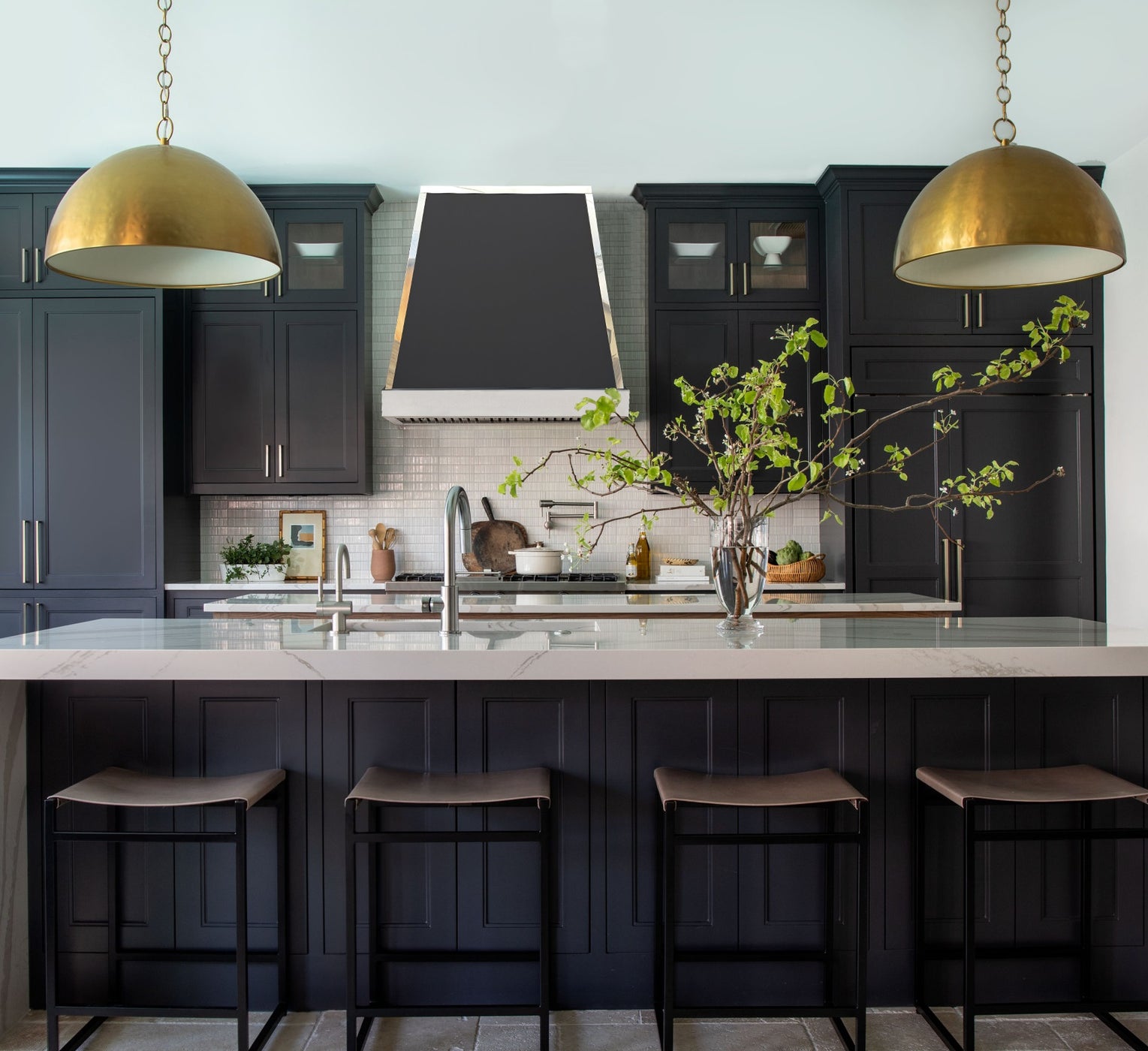 RHM Taper Stainless Steel Custom Kitchen Vent Hood with Mirror Silver ...