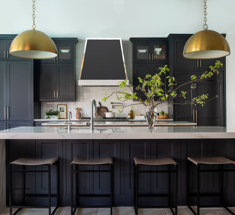 RHM Taper Stainless Steel Custom Kitchen Vent Hood with Mirror Silver ...