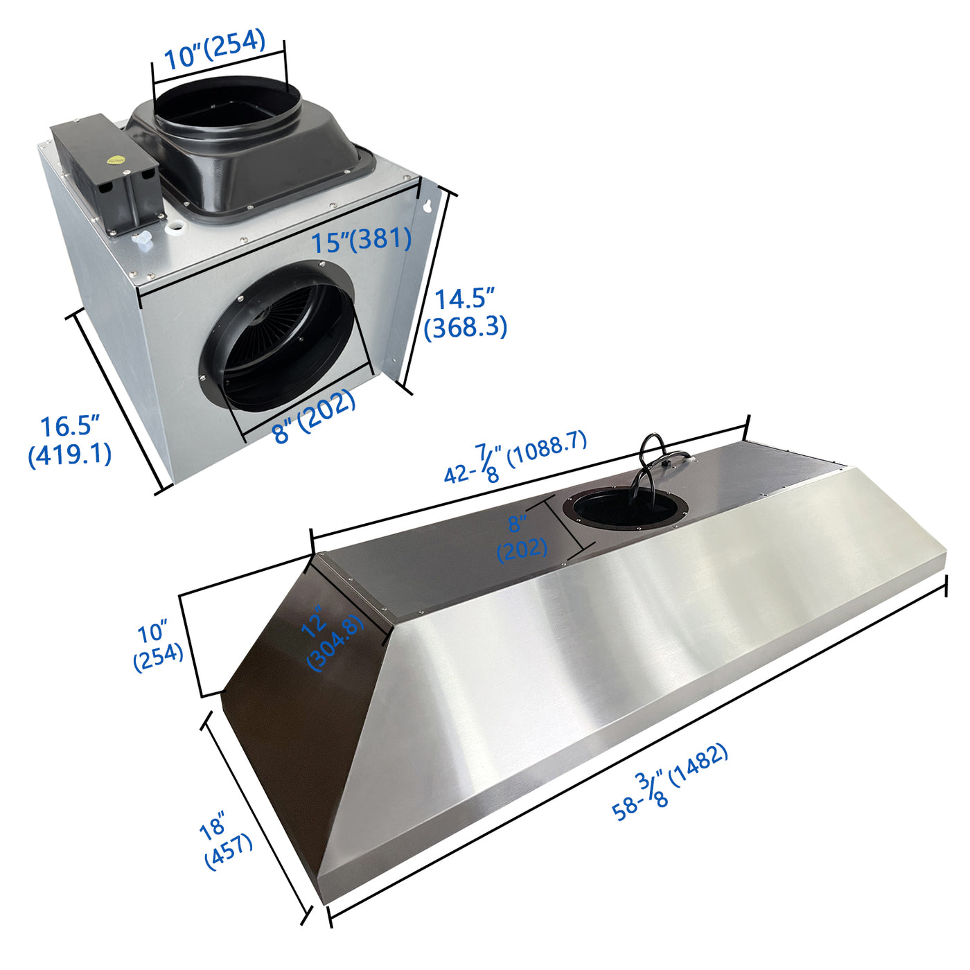 60-Inch Hood Liner Insert with Remote Blower - Copper Tailor ...