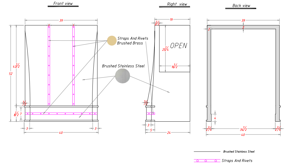 RHM Stainless Steel Custom Kitchen Hoods with Clipped Corners H32 for ...