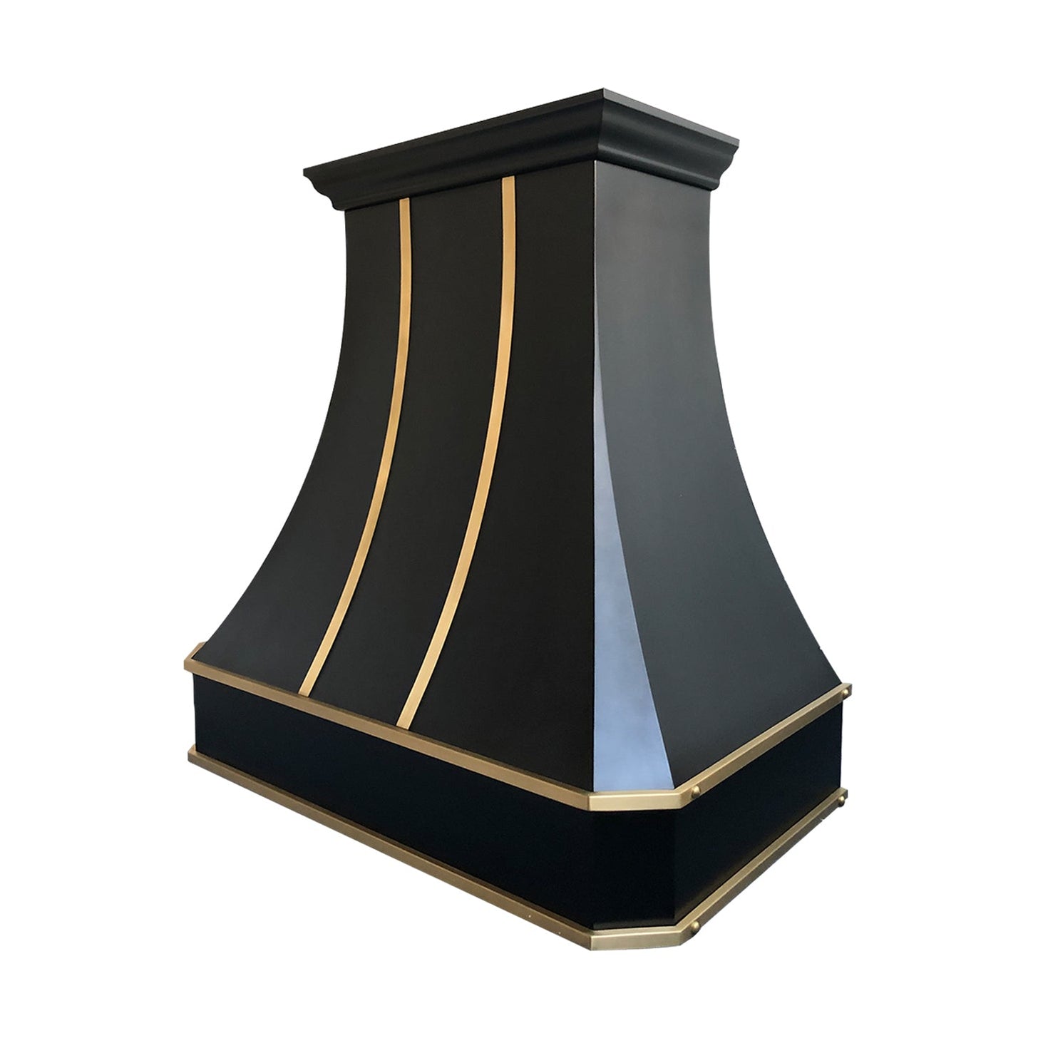 RHM Black and Gold Matte Stainless Steel Custom Vent Hoods with Cut Of ...
