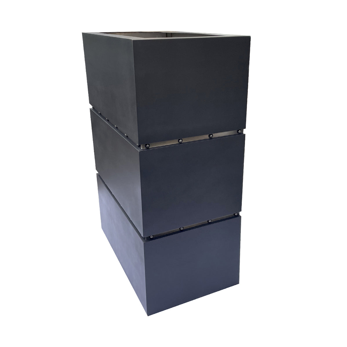 RHM Box Shaped Custom Stainless Steel Kitchen Hood with Straps and Riv ...