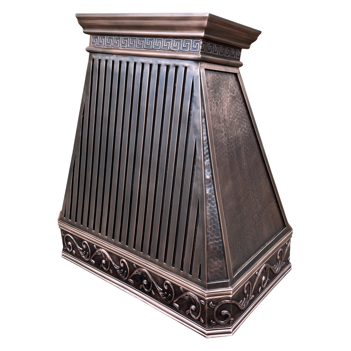 RHM Custom Island Copper Range Hood Royalty Style for Sloped Ceiling C ...