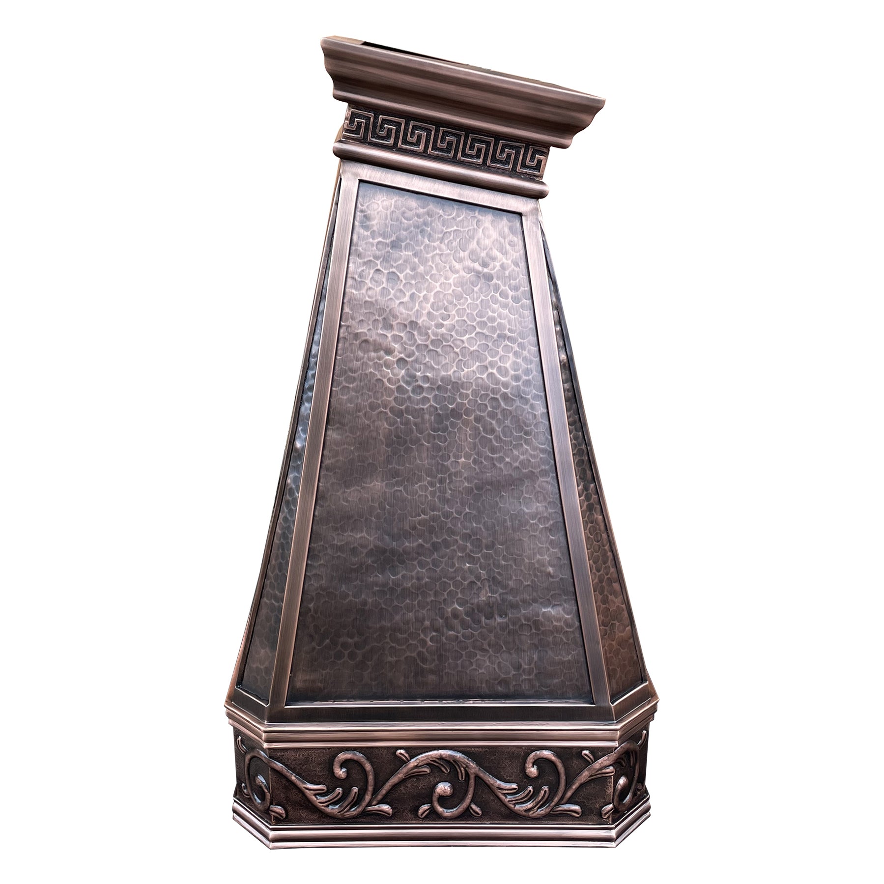 RHM Custom Island Copper Range Hood Royalty Style for Sloped Ceiling C ...