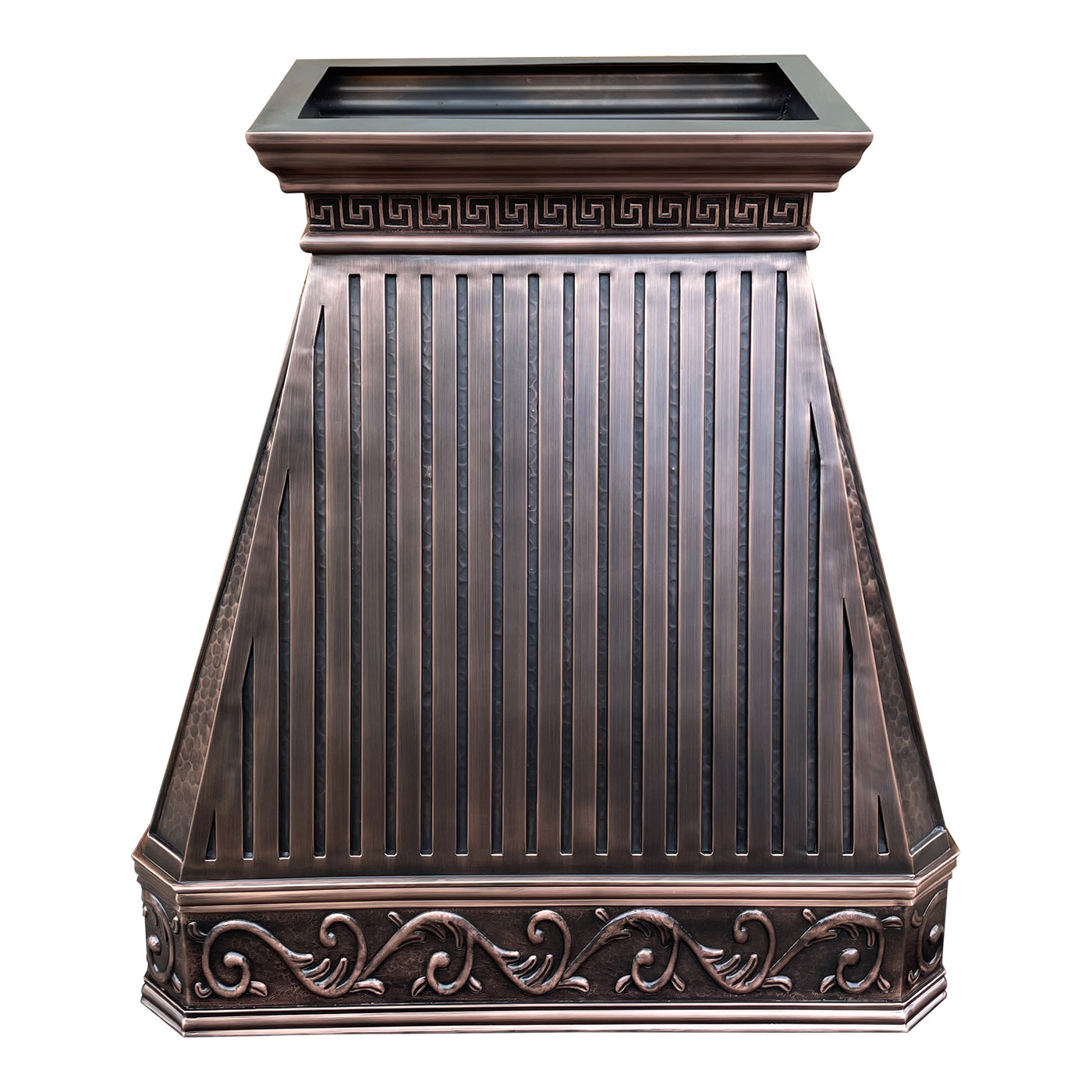 RHM Custom Island Copper Range Hood Royalty Style for Sloped Ceiling C ...