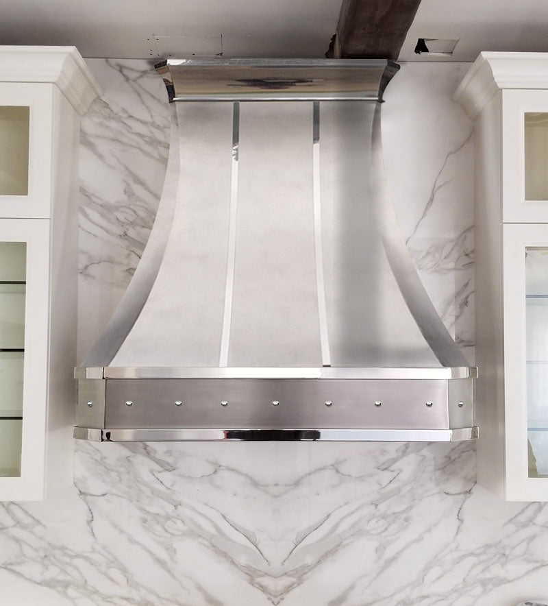 Curved Brushed Stainless Steel Custom Kitchen Hood SH3-C2TRR ...