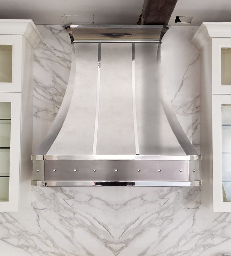 Curved Brushed Stainless Steel Custom Kitchen Hood SH3-C2TRR ...