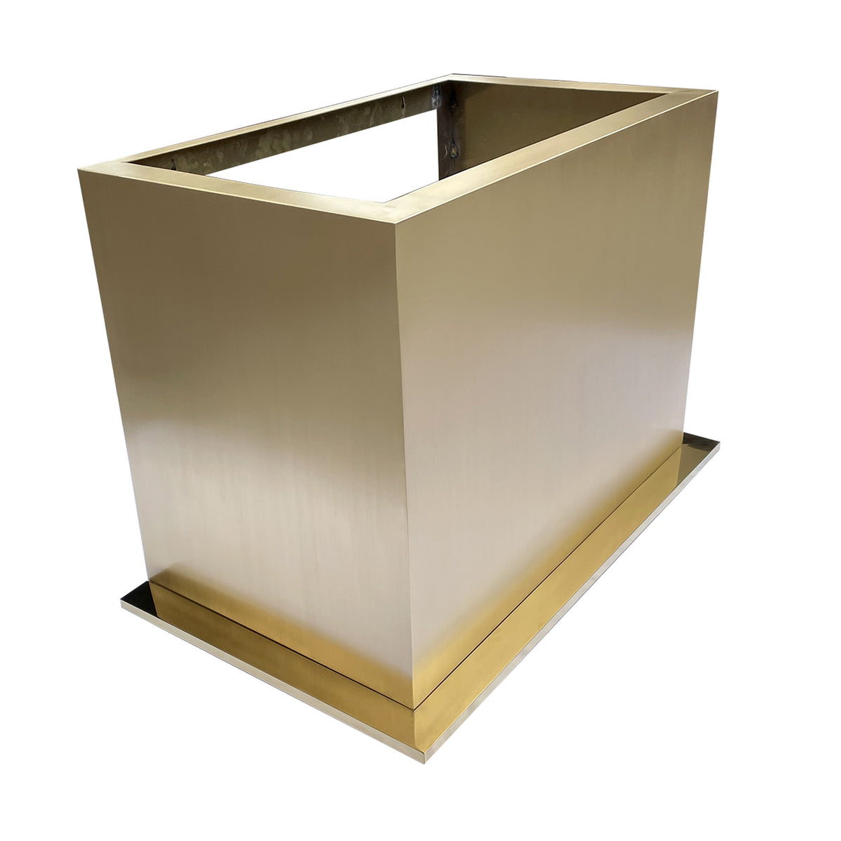 RHM Custom Brushed Brass Box Shape Range Hood SH36-BS — Rangehoodmaster