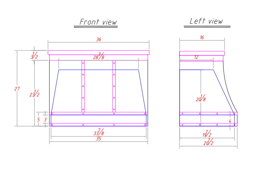 RHM Slope Stainless Steel Custom Kitchen Hood for Veronica ...