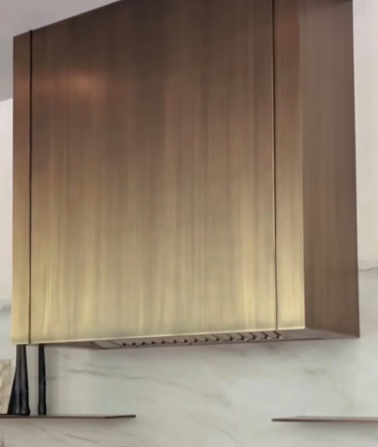RHM Brass Stove Hood Custom Design H5 for Robin's Project — Rangehoodmaster