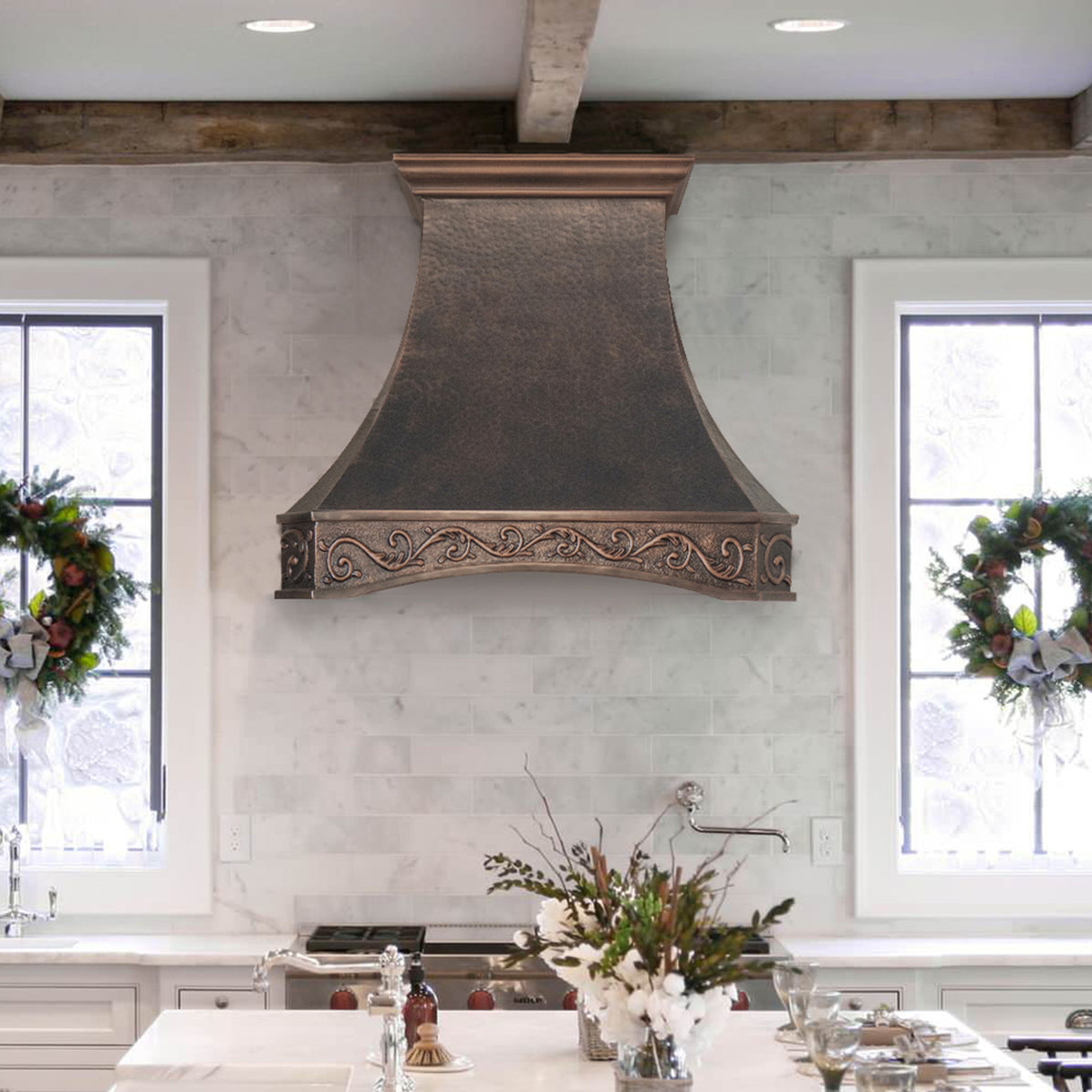 RHM Antique Copper Custom Sweep Range Hood CT-VH03A-Arch — Rangehoodmaster