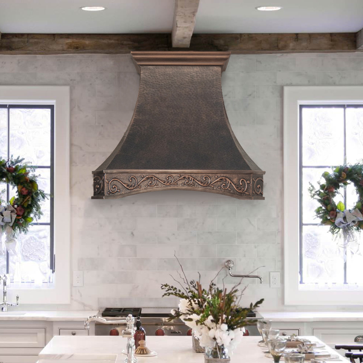 RHM Antique Copper Custom Sweep Range Hood CT-VH03A-Arch — Rangehoodmaster