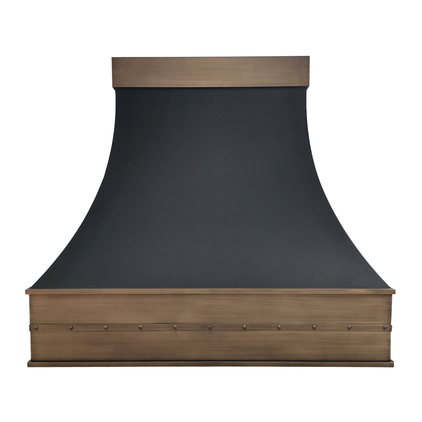RHM Black Range Hood Custom Stainless Steel with Antique Brass SH7-S1C ...