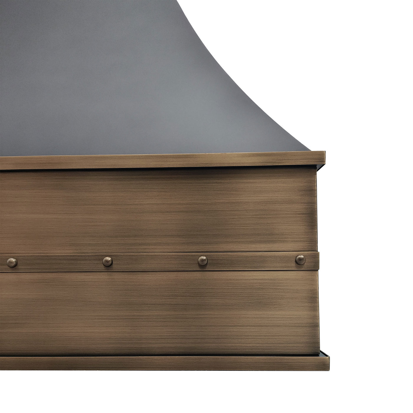 RHM Black Range Hood Custom Stainless Steel with Antique Brass SH7-S1C ...