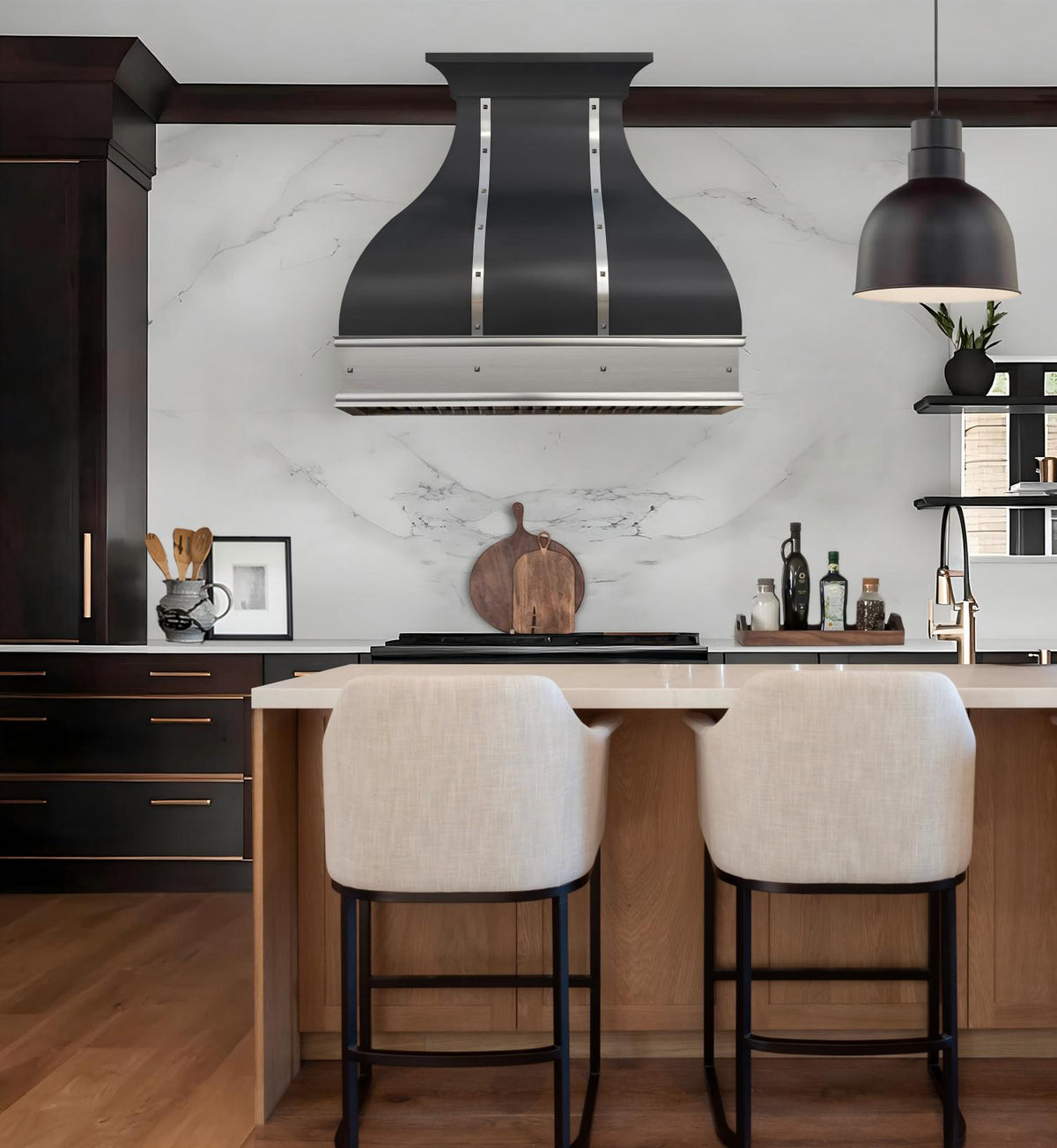 RHM Chimney Design Range Hood Brushed Gray Stainless Steel SH1-RC1B ...