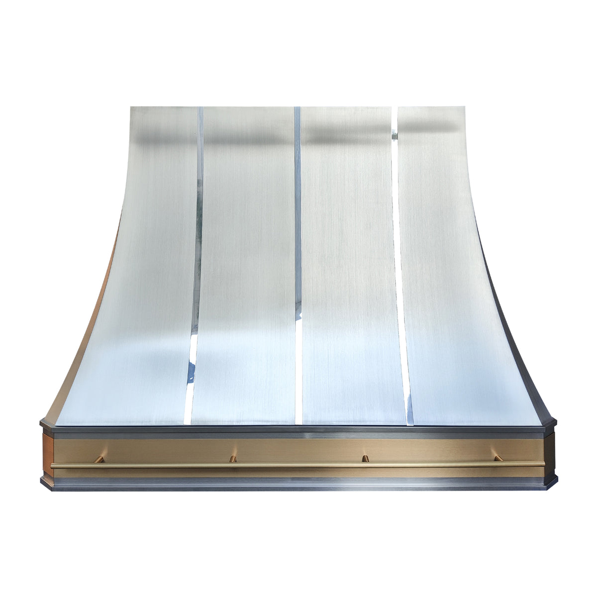 RHM Custom Stainless Steel Range Hood with Brushed Brass Apron SH3-3TR ...