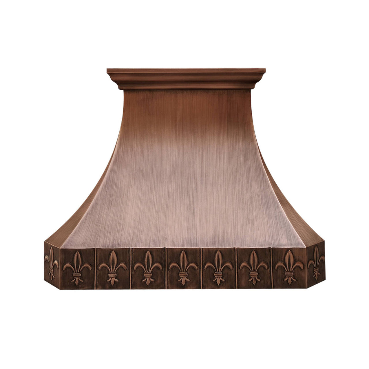 RHM French Traditional Kitchen Copper Range Hood with Hand-hammered Fl ...