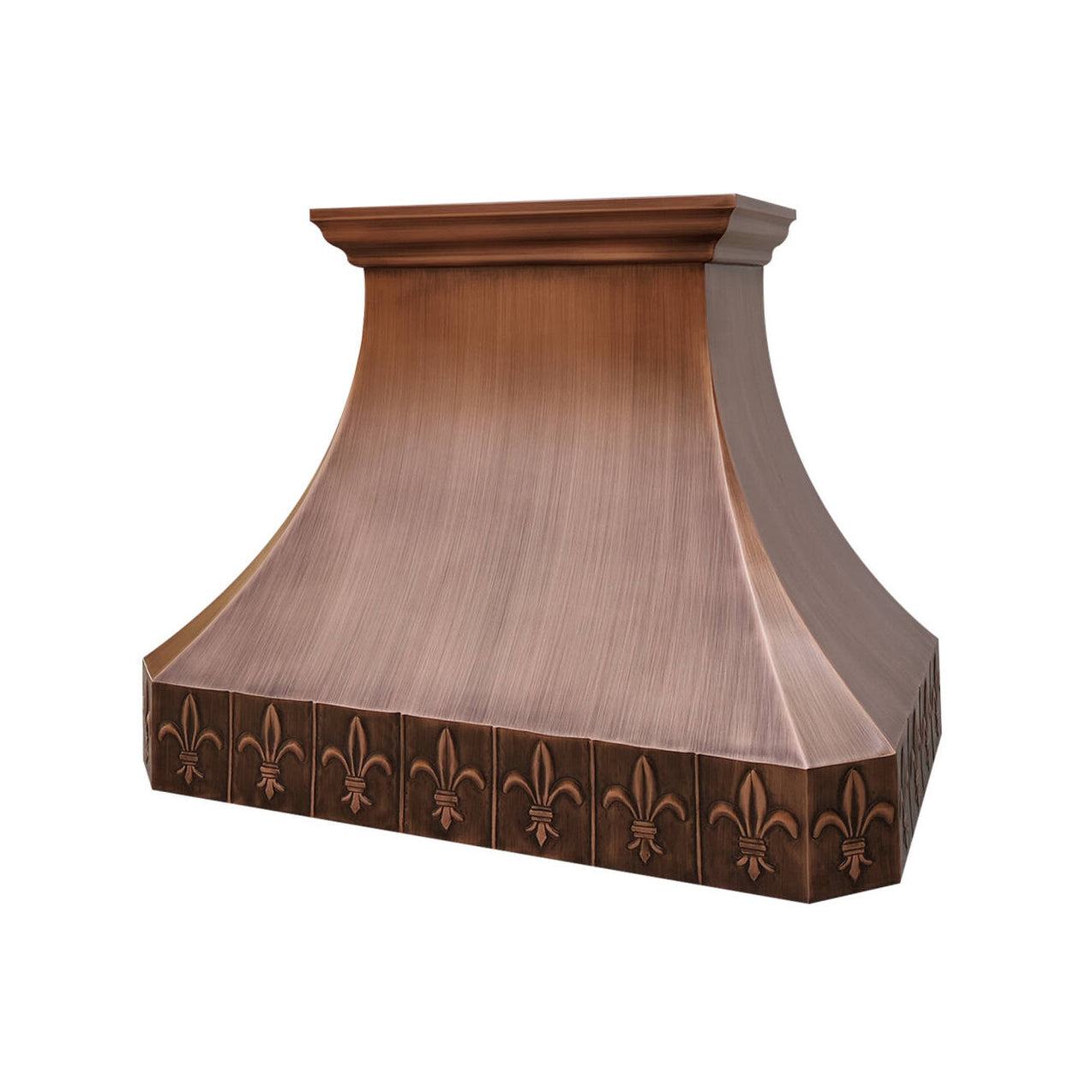 RHM French Traditional Kitchen Copper Range Hood with Hand-hammered Fl ...