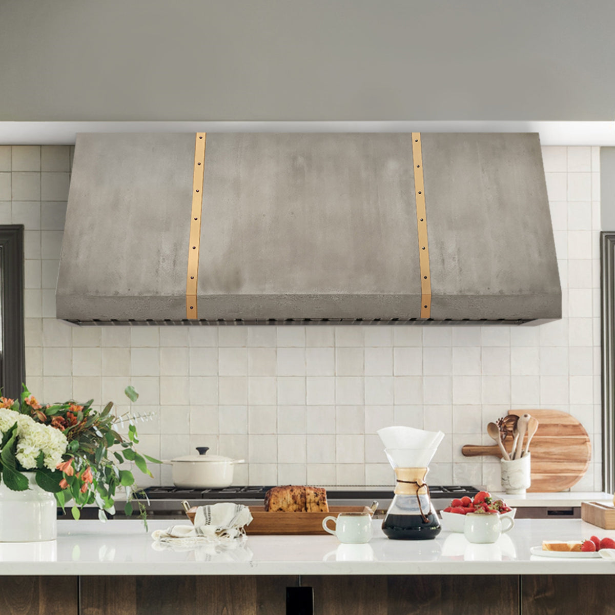 RHM Custom Metal Range Hood Cement Gray H11-B2S1 for Sydia ...