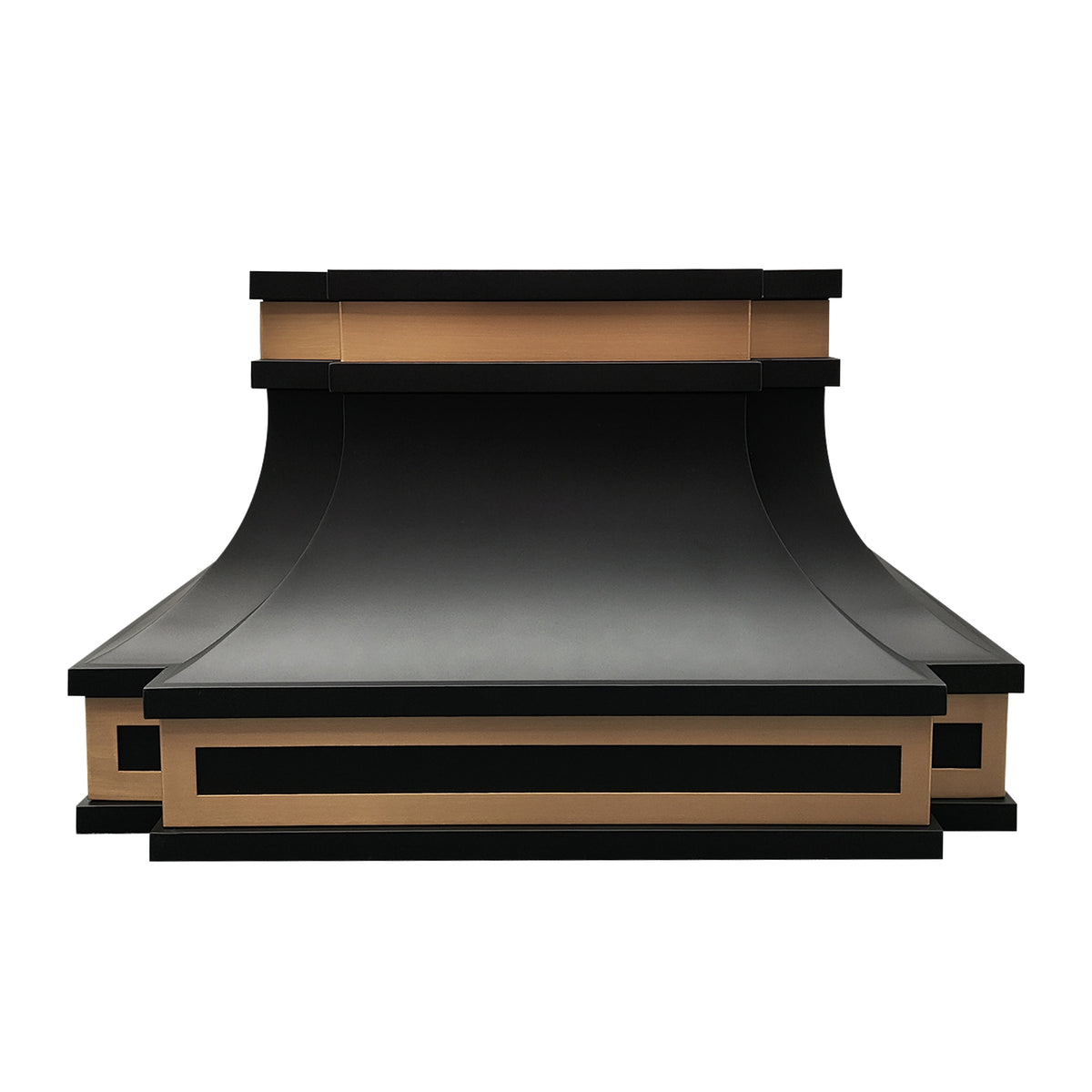 RHM Luxury Black Modern Curve Stainless Steel Sweep Range Hood with Br ...