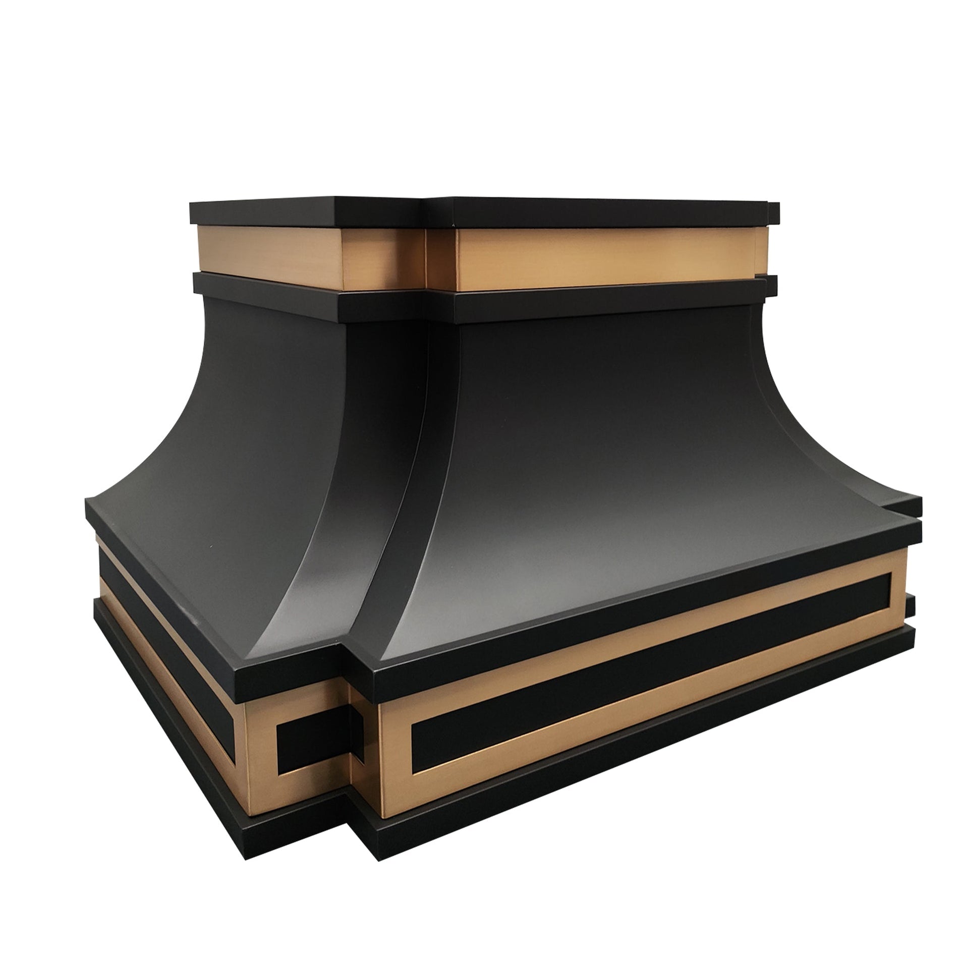 RHM Luxury Black Modern Curve Stainless Steel Sweep Range Hood with Br ...
