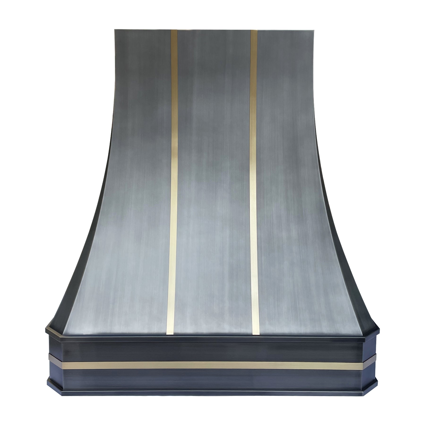 RHM Sweep Stainless Steel Custom Range Hood with Brass Bands SH3-2BTRG ...