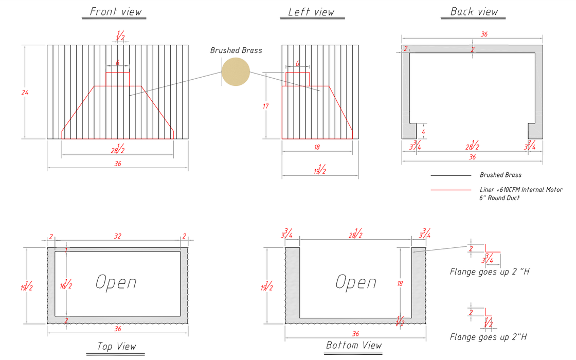 RHM Custom Box-Shaped Fluted Range Hood H5 for Nataliya — Rangehoodmaster