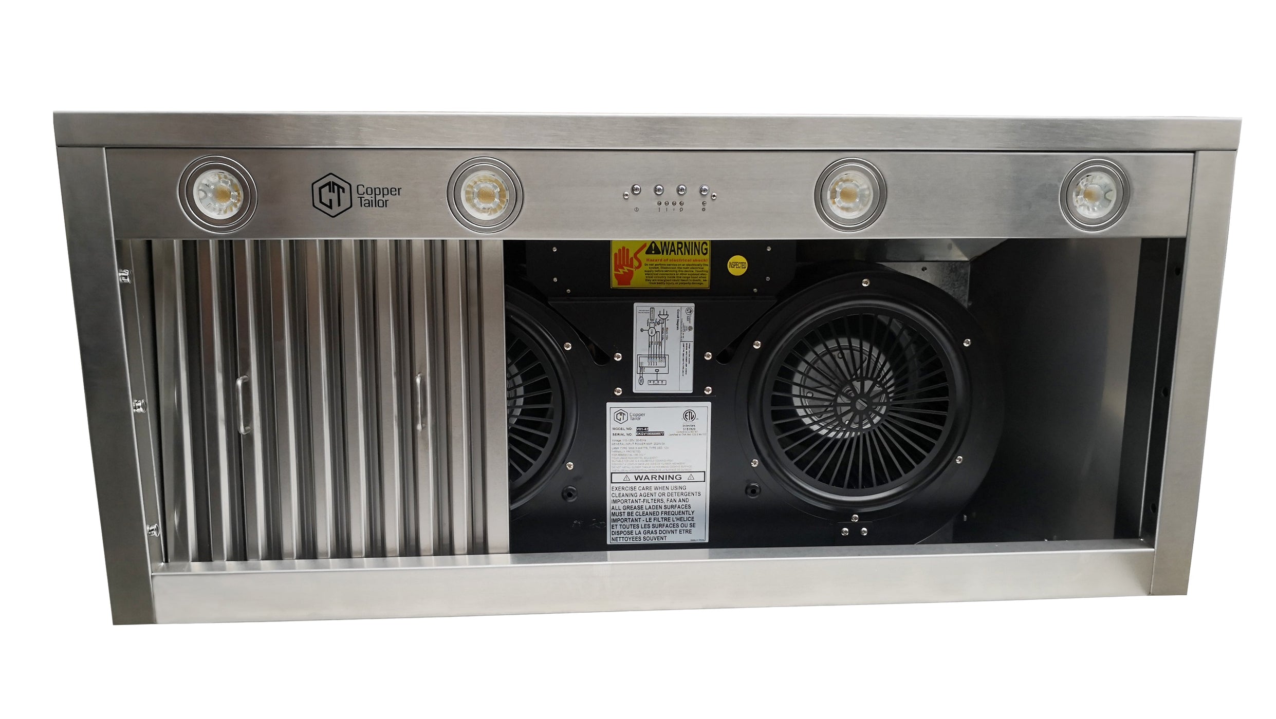 RHM Taper Stainless Steel Custom Kitchen Vent Hood with Mirror Silver ...