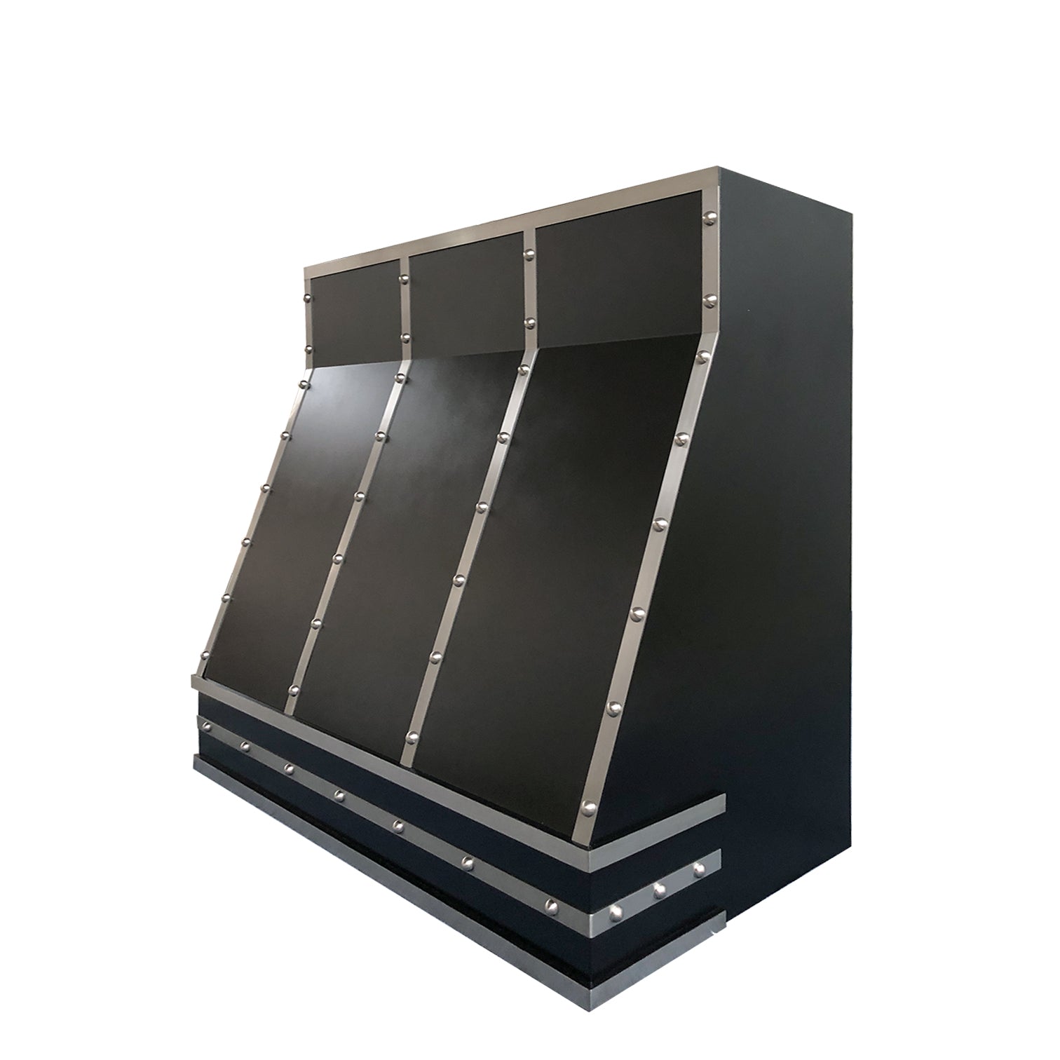 Angled Black Stainless Steel Custom Range Hoods-Travis — Rangehoodmaster