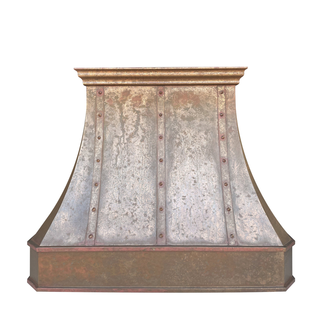 Rustic Vintage Curved custom copper range hood for Erika — Rangehoodmaster