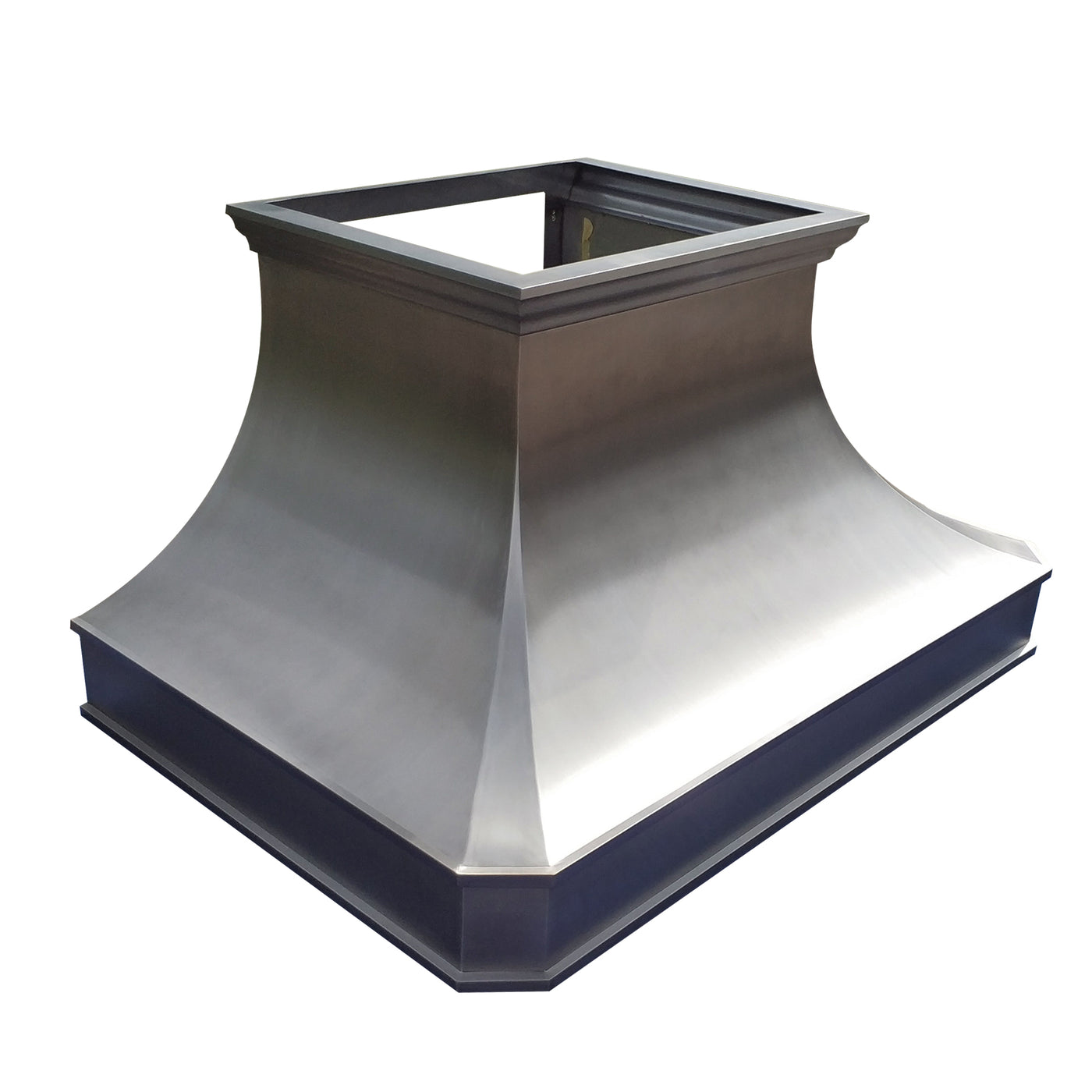 RHM Black Brushed Stainless Steel Custom Kitchen Hood with Cut Off Edg ...