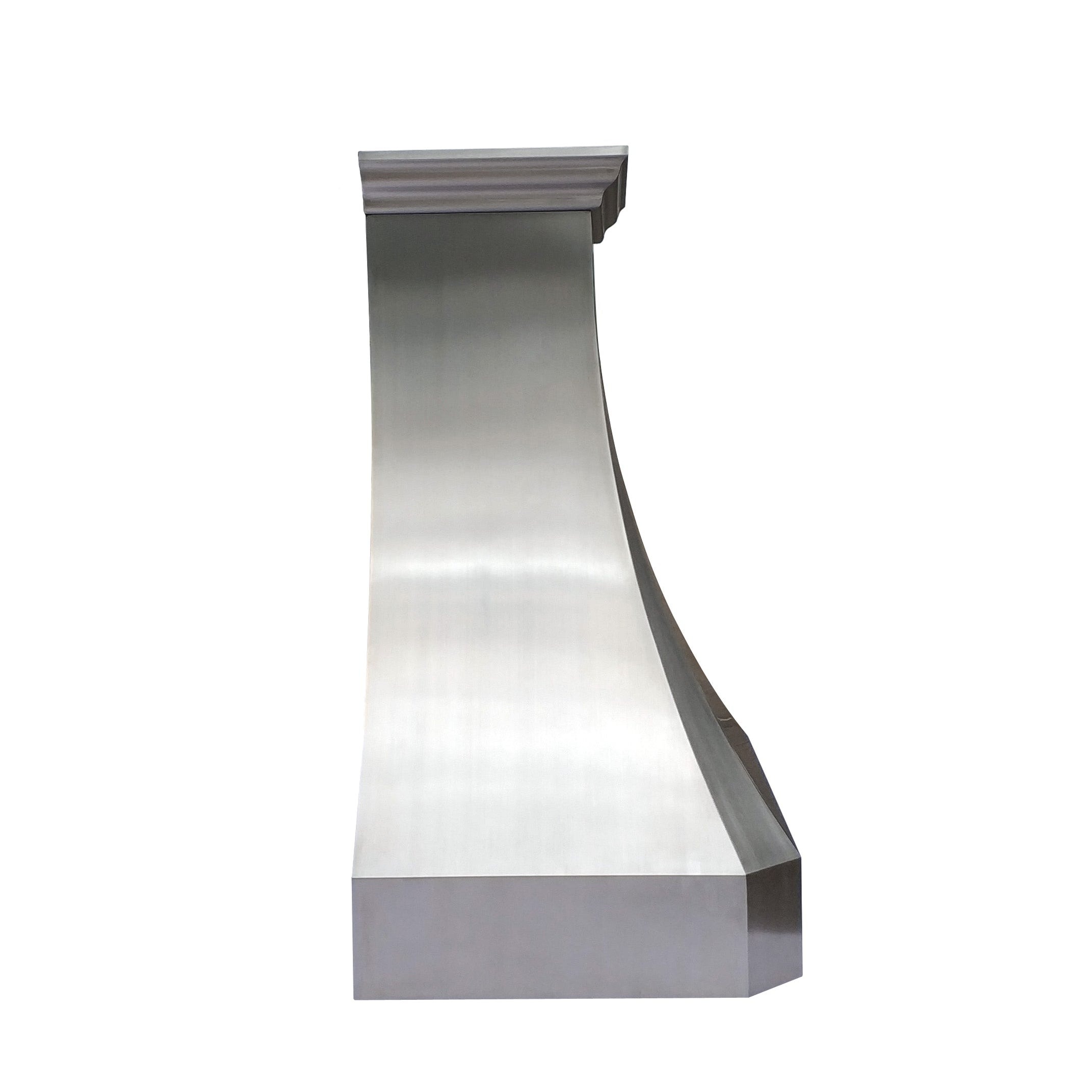 Curved Stainless Steel Custom Range Hood with Crown and Clipped Corner ...