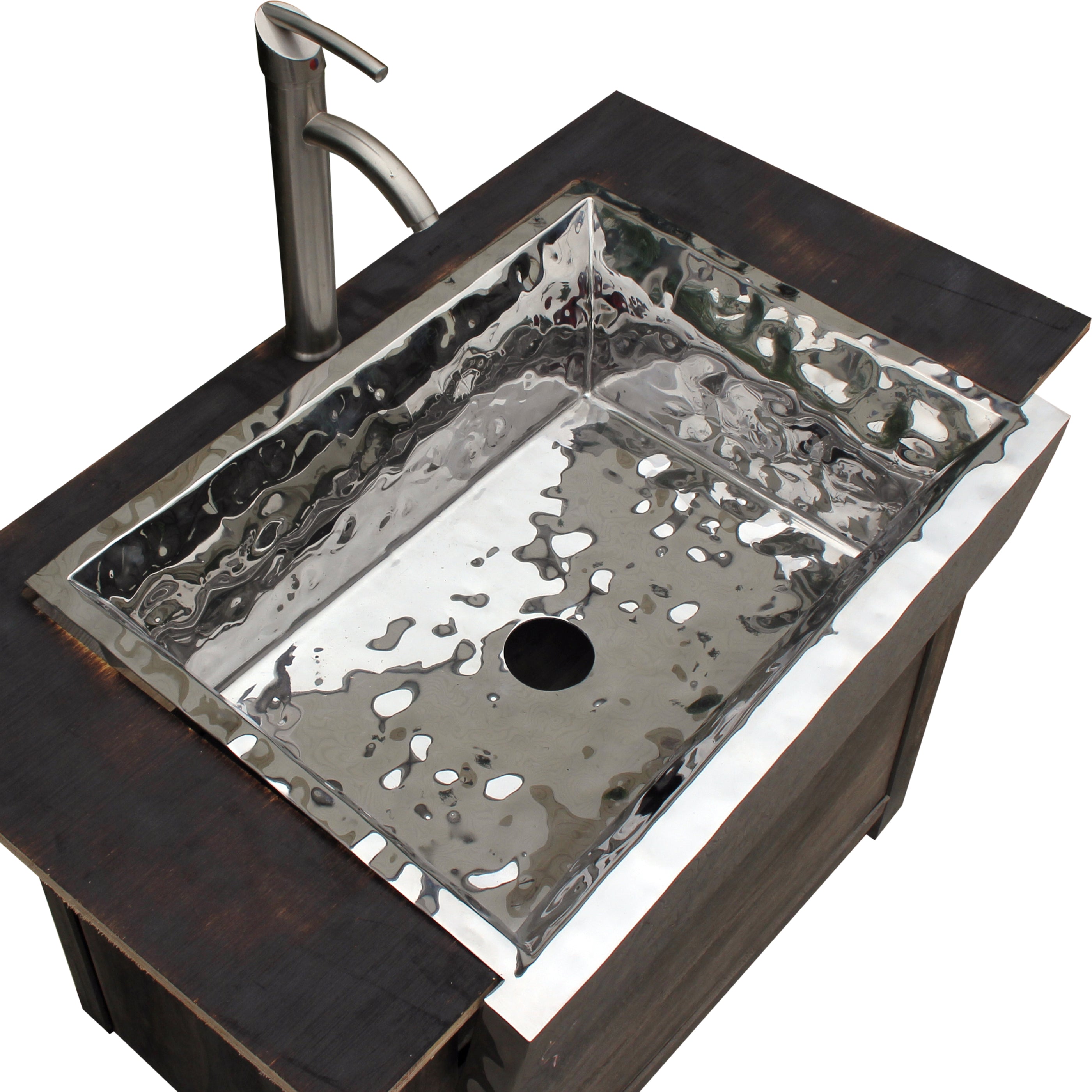 Water Ripple Shaped Hammered Farmhouse Stainless Steel Sink ...