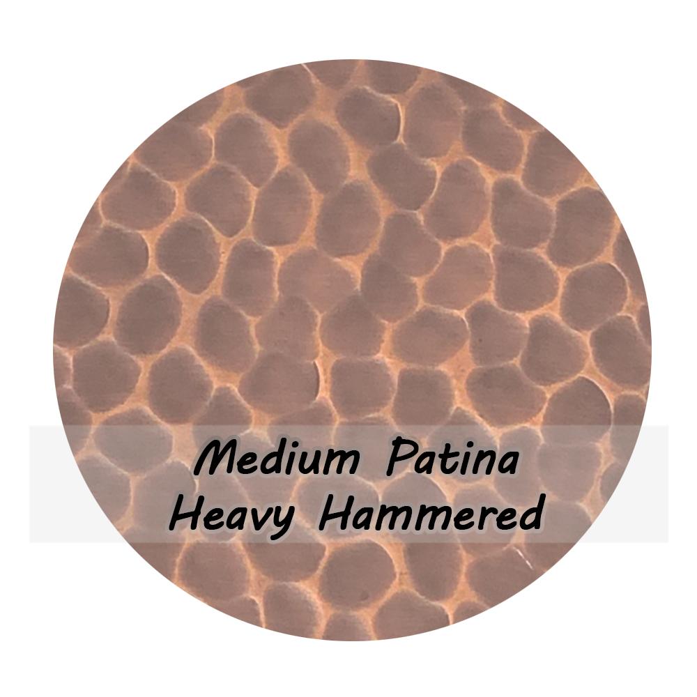 Copper Sample Medium Patina Heavy Hammered Texture — Rangehoodmaster