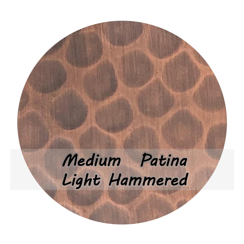 Copper Sample Medium Patina Light Hammered Texture — Rangehoodmaster