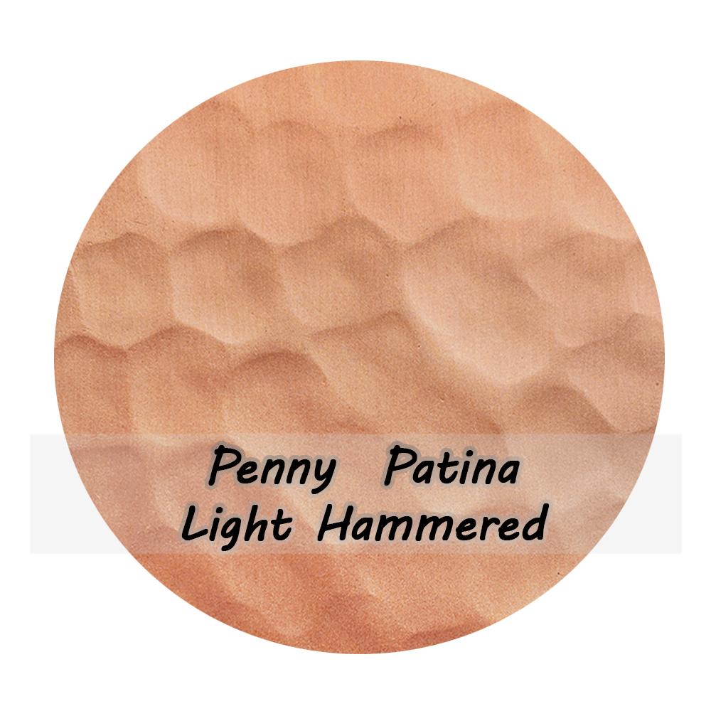 Copper Sample Penny Patina Light Hammered Texture — Rangehoodmaster