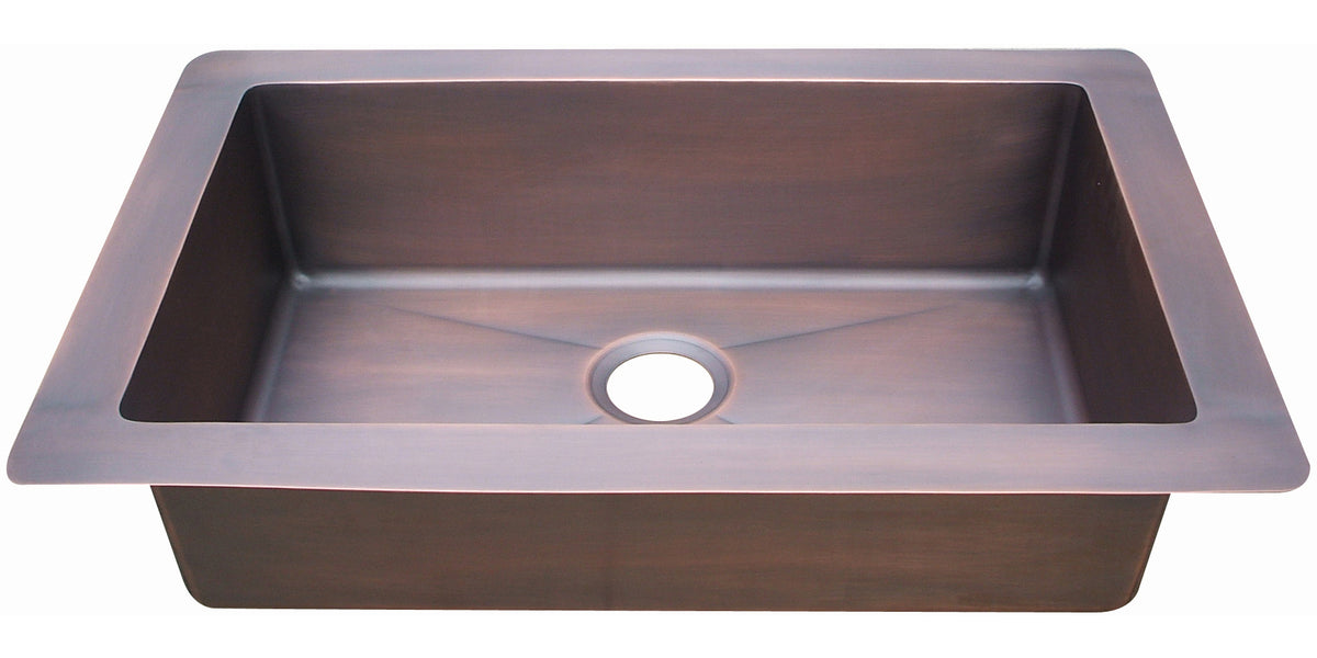 Single Bowl Copper Undermount Kitchen Sink - Copper Tailor ...