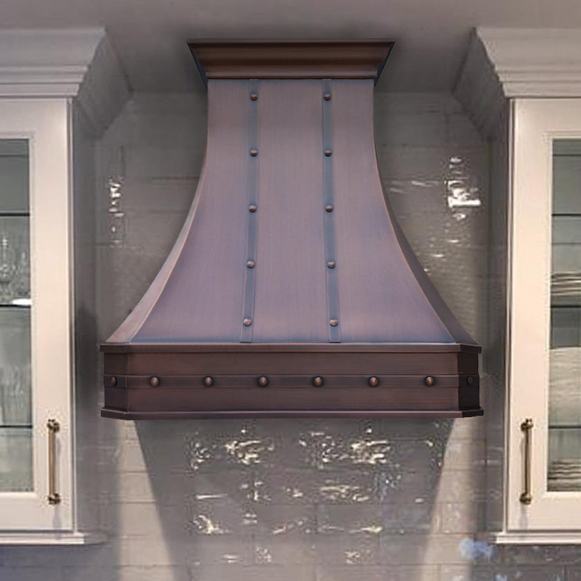RHM Custom Solid Copper Kitchen Range Hoods CT-VH03-M12 — Rangehoodmaster