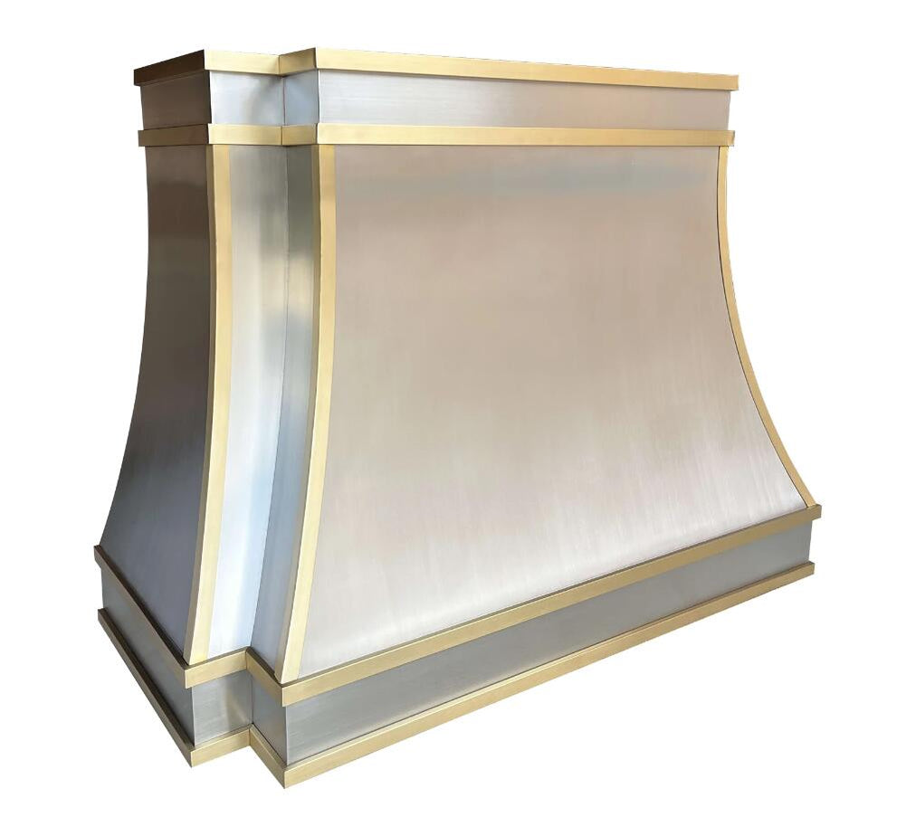 RHM Sweep Stainless Steel Custom Range Hood with Brass Trims SH33-C4BS ...
